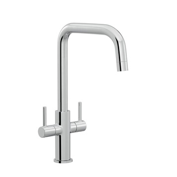 Radstone Polished Chrome Right Angled Dual Lever Mixer Kitchen Tap ...