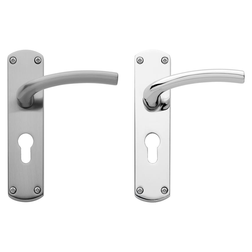 Yarwell Lever on Backplate Euro Lock Door Handle Pair | Howdens