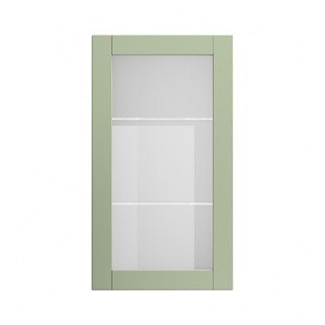 Witney Matt Reed Green 900mm x 500mm Tall Clear Glass Kitchen Door ...