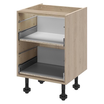 Natural Oak 720mm x 600mm x 575mm Ready Assembled Pre Fitted 2 Drawer ...