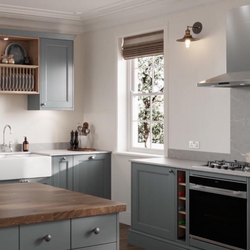 Elmbridge Dusk Blue Kitchen | Fitted kitchens | Howdens