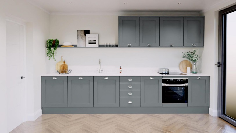 Chilcomb Dusk Blue Kitchen | Fitted Kitchens | Howdens