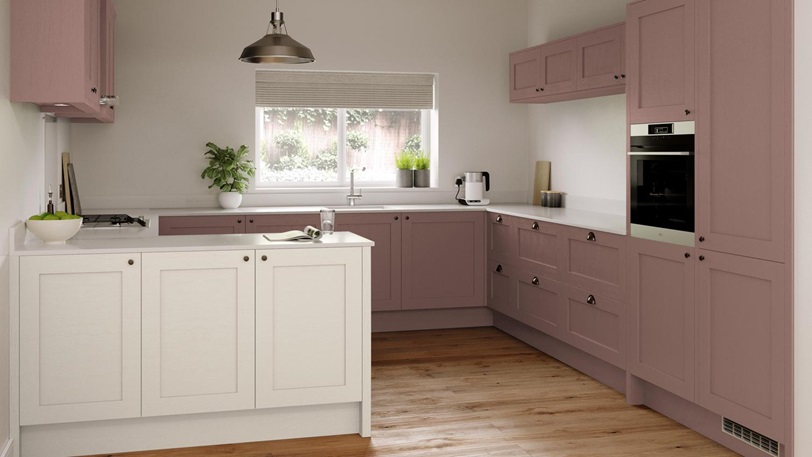 Chilcomb Antique Rose Kitchen | Fitted Kitchens | Howdens