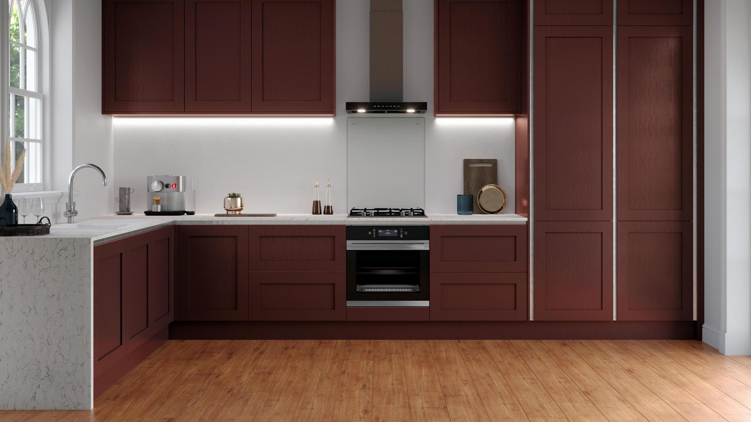 Red L Shaped Fitted Kitchens | Kitchens | Howdens