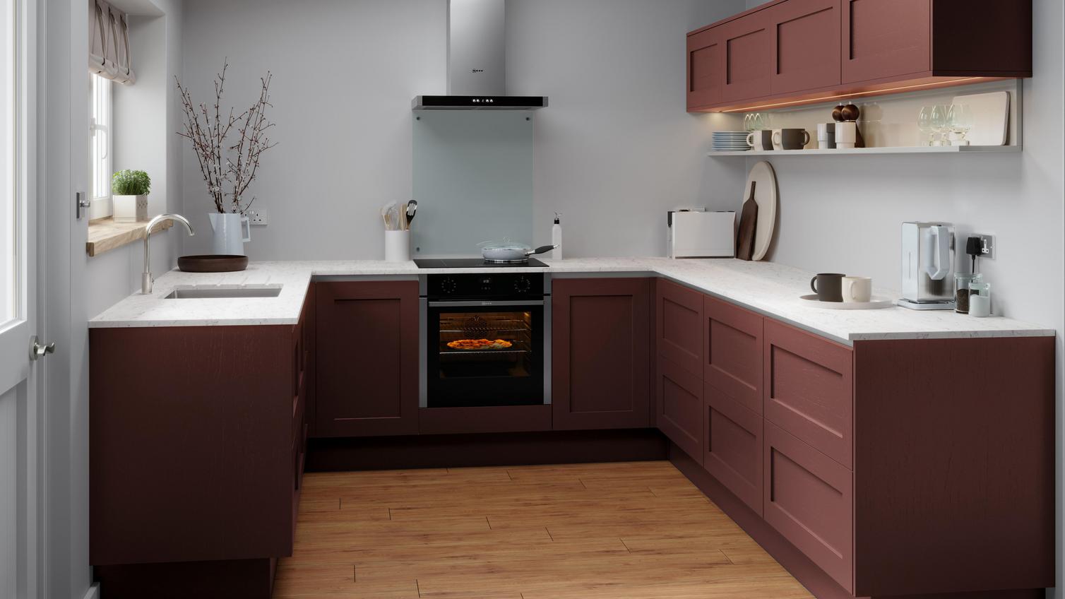 Red Shaker U Shaped Fitted Kitchens | Kitchens | Howdens