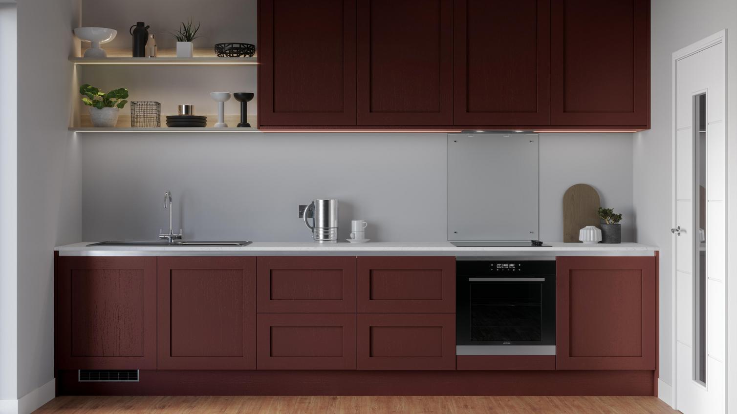 Red Single Wall Fitted Kitchens | Kitchens | Howdens