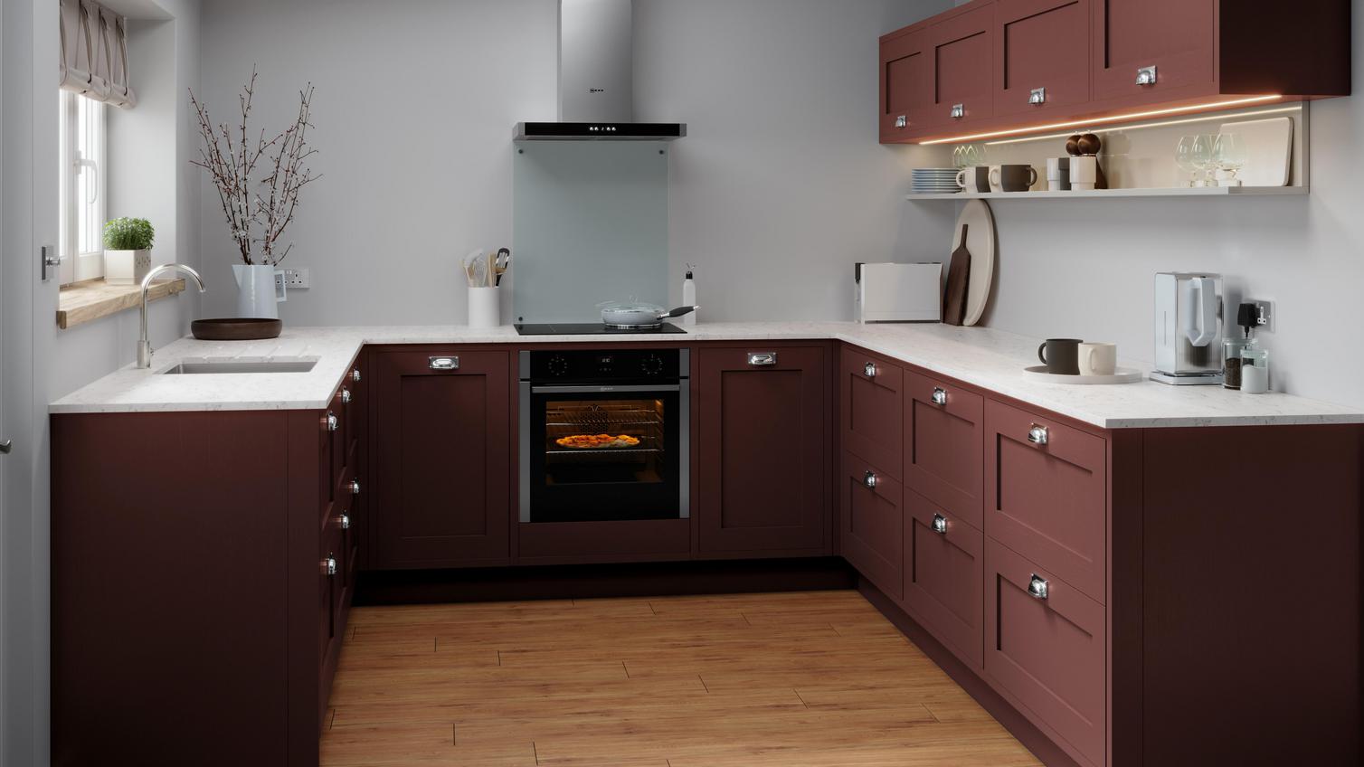 Red Shaker U Shaped Fitted Kitchens | Kitchens | Howdens