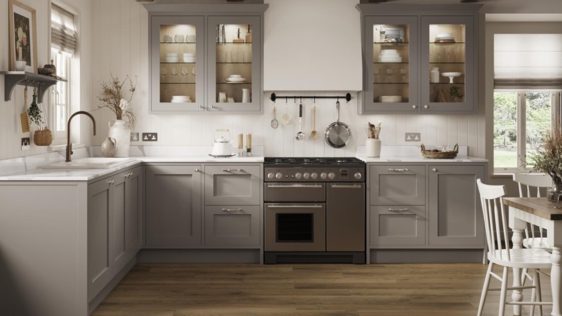 Chilcomb Mushroom In Frame Kitchen | Fitted Kitchens| Howdens