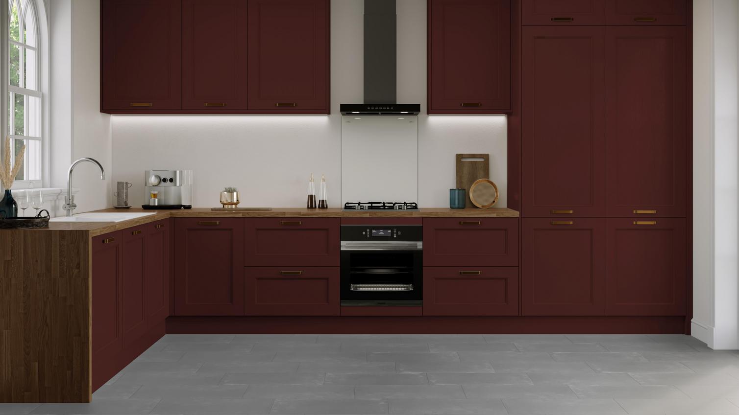 Red L Shaped Fitted Kitchens | Kitchens | Howdens