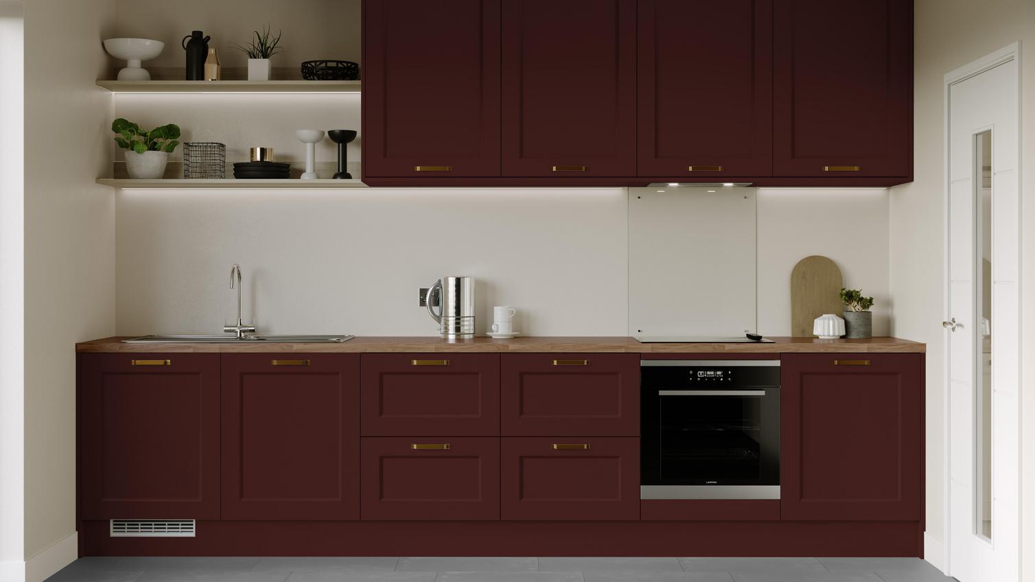Red Single Wall Fitted Kitchens | Kitchens | Howdens