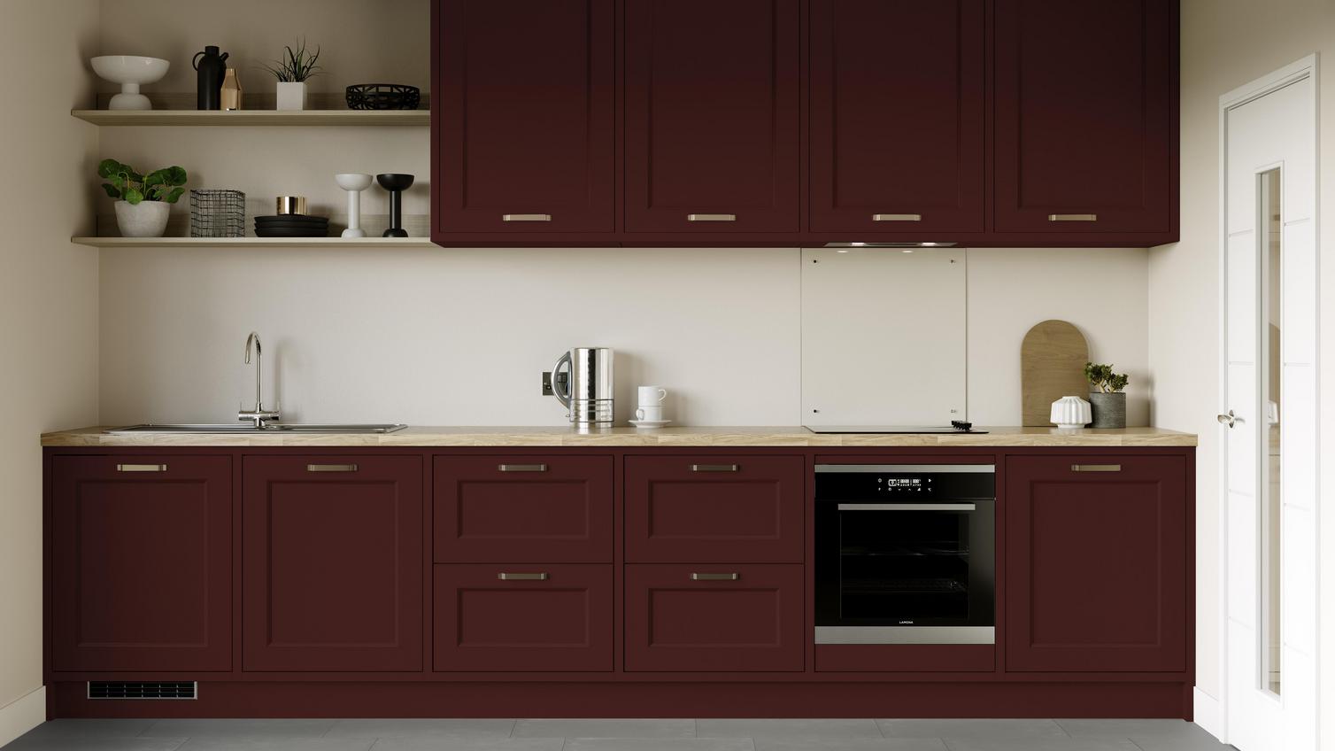 Red Single Wall Fitted Kitchens | Kitchens | Howdens