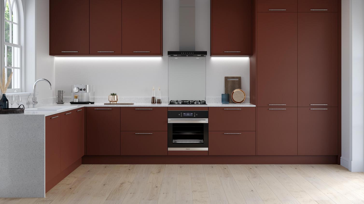 Red L Shaped Fitted Kitchens | Kitchens | Howdens