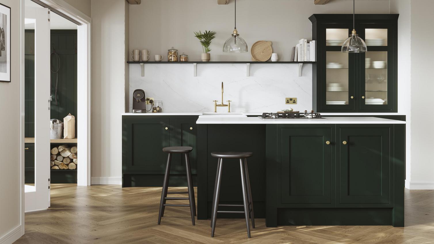 Ilfracombe Fir Green Kitchen | Kitchens | Howdens