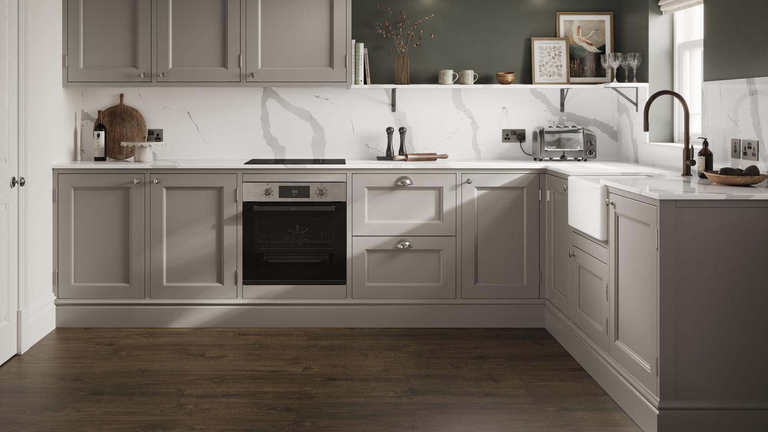 Elmbridge Mushroom In Frame Kitchen | Fitted Kitchens | Howdens